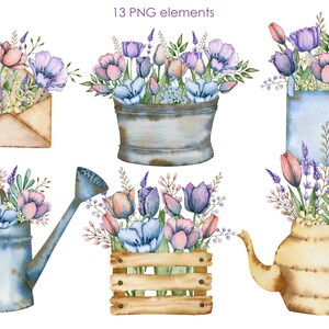 Watercolor Tulip Clipart, Mother's Day Decor, Tulip Compositions ...
