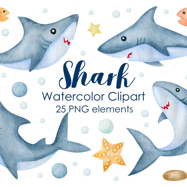 Shark Clipart - Etsy