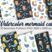Watercolor Mermaid Cat Seamless Patternsmermaid Paper Pack - Etsy