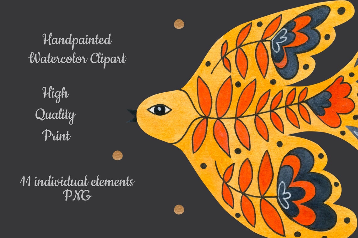 Folk Art Clipart Birds Clipartclip Art Birds Clipart - Etsy