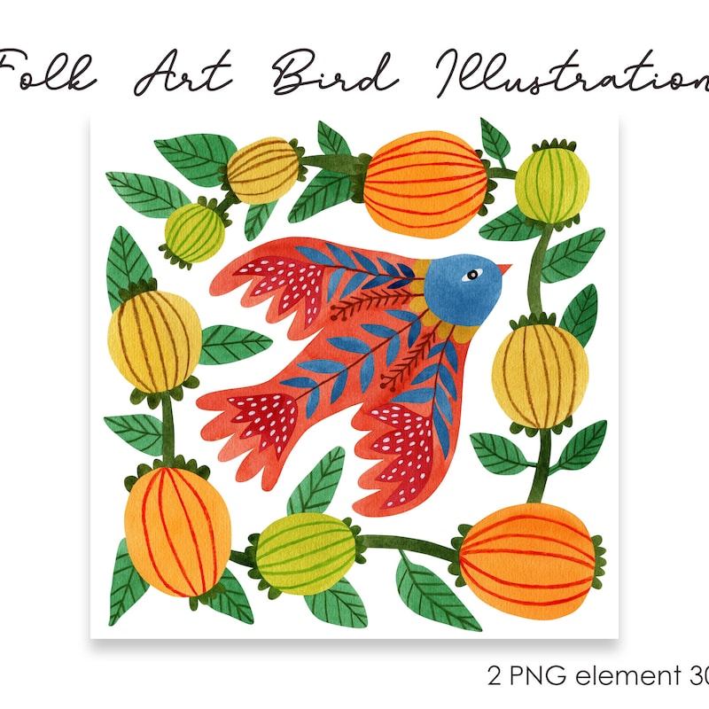 Folk Art Birds - Etsy