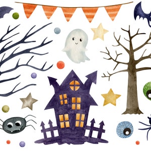 Watercolor Halloween Clipart, Halloween Invitation, Halloween ...