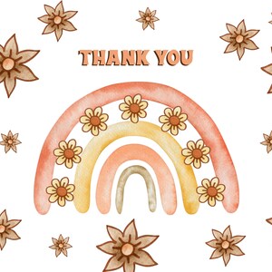 Watercolor Retro Flowers Clipart, Groovy Boho Digital Clipart, Hippie ...