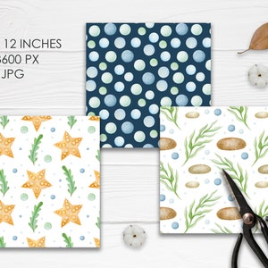 Watercolor Shark Digital Paper Pack, Sea Animals Download, Instant ...