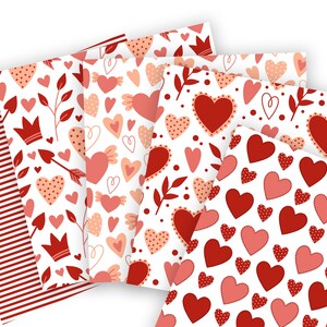 Valentines Day Digital Paper Pack, Seamless Heart Pattern, Valentine's ...