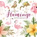 Watercolor Flamingo Clipart, Tropical Summer Clipart, Tropical Floral ...