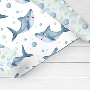 Watercolor Shark Digital Paper Pack, Sea Animals Download, Instant ...
