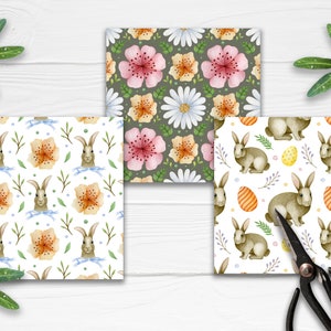 Watercolor Easter Bunny Digital Paper Pack, Paper Bag, Instant Download ...