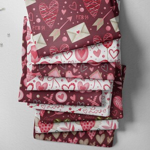 Watercolor Valentine's Day Digital Paper Pack: Pink Hearts (digital ...