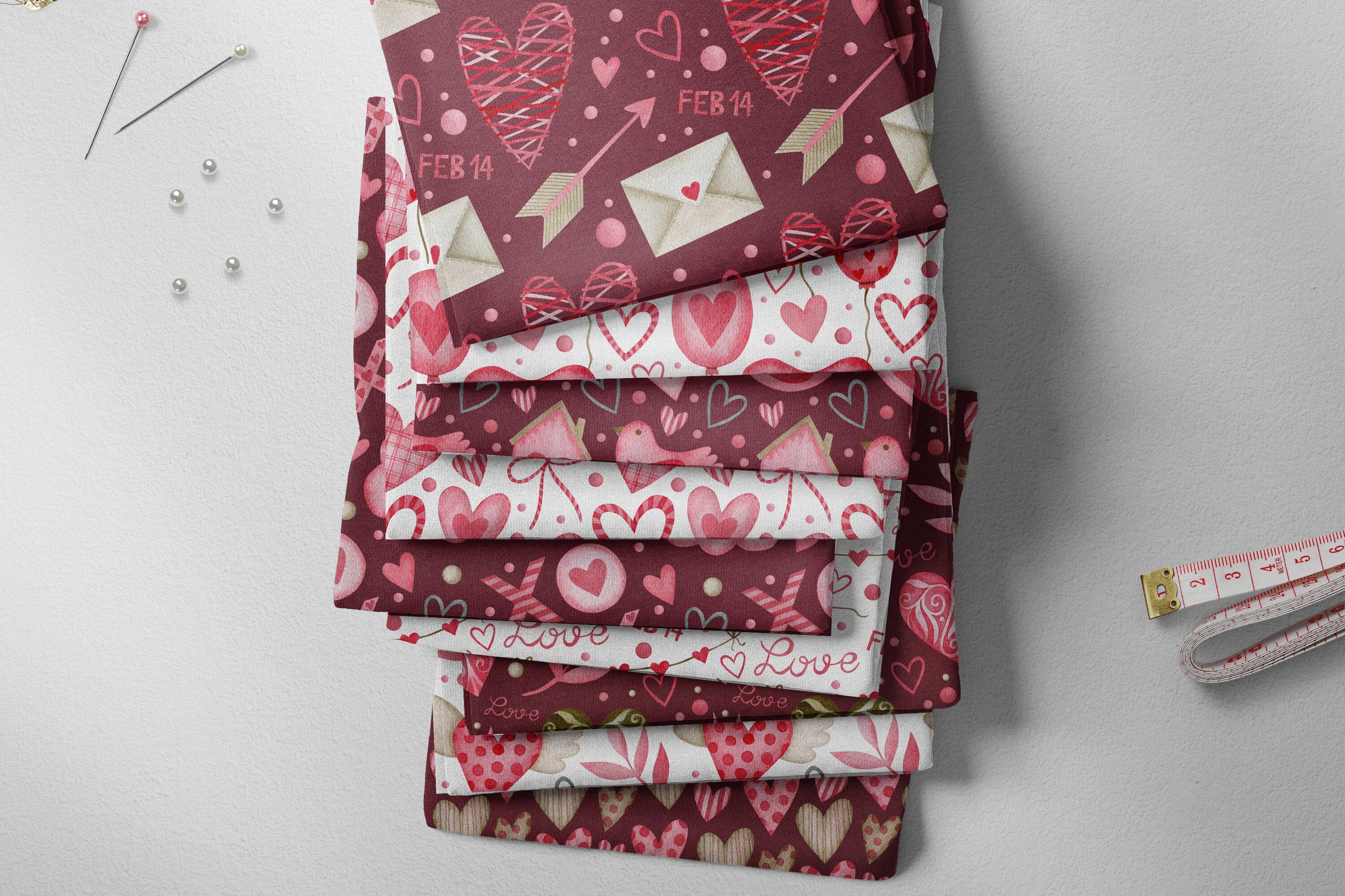 Watercolor Valentine's Day Digital Paper Pack: Pink Hearts (digital ...