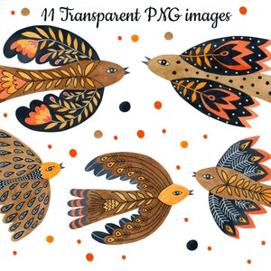 Folk Art Clipart, Birds Clipart,clip Art Birds, Clipart Watercolor ...