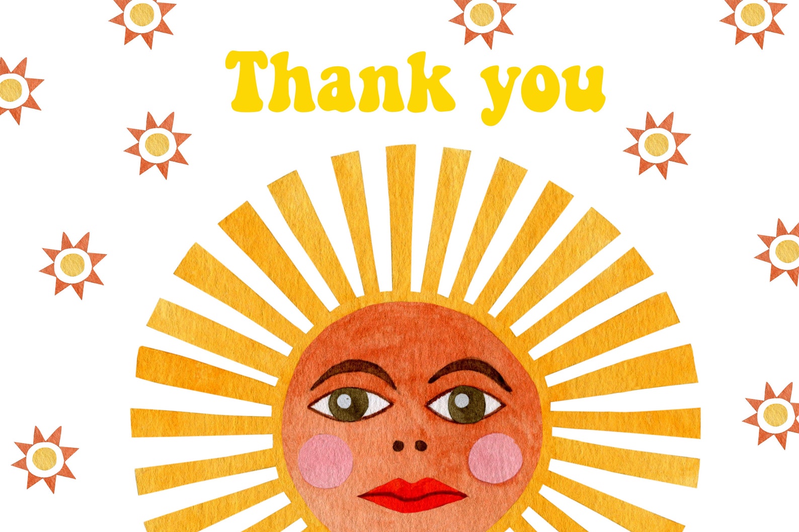 Watercolor Sun Clipart Hand Painted Digital Sun Clip Art - Etsy