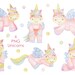 Watercolor Unicorns Clipart, Rainbow Unicorns, Instant Download, Hearts ...