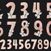 Watercolor Pink Numbers Clipart, Number Clipart, Girls Symbols, Digital ...