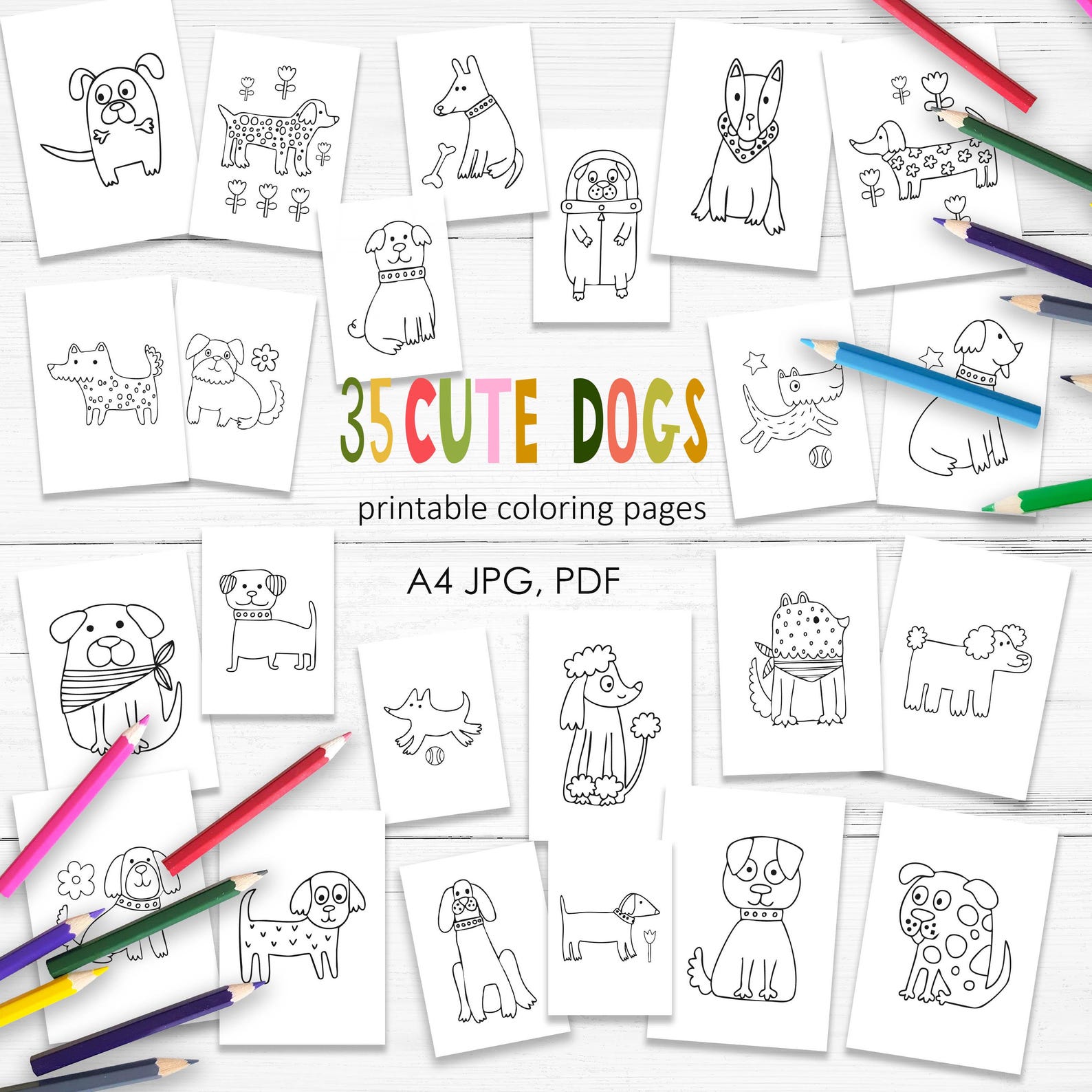 Dogs Coloring Page, Kids Coloring Pages, Cute Dog, Funny Dogs, Coloring ...
