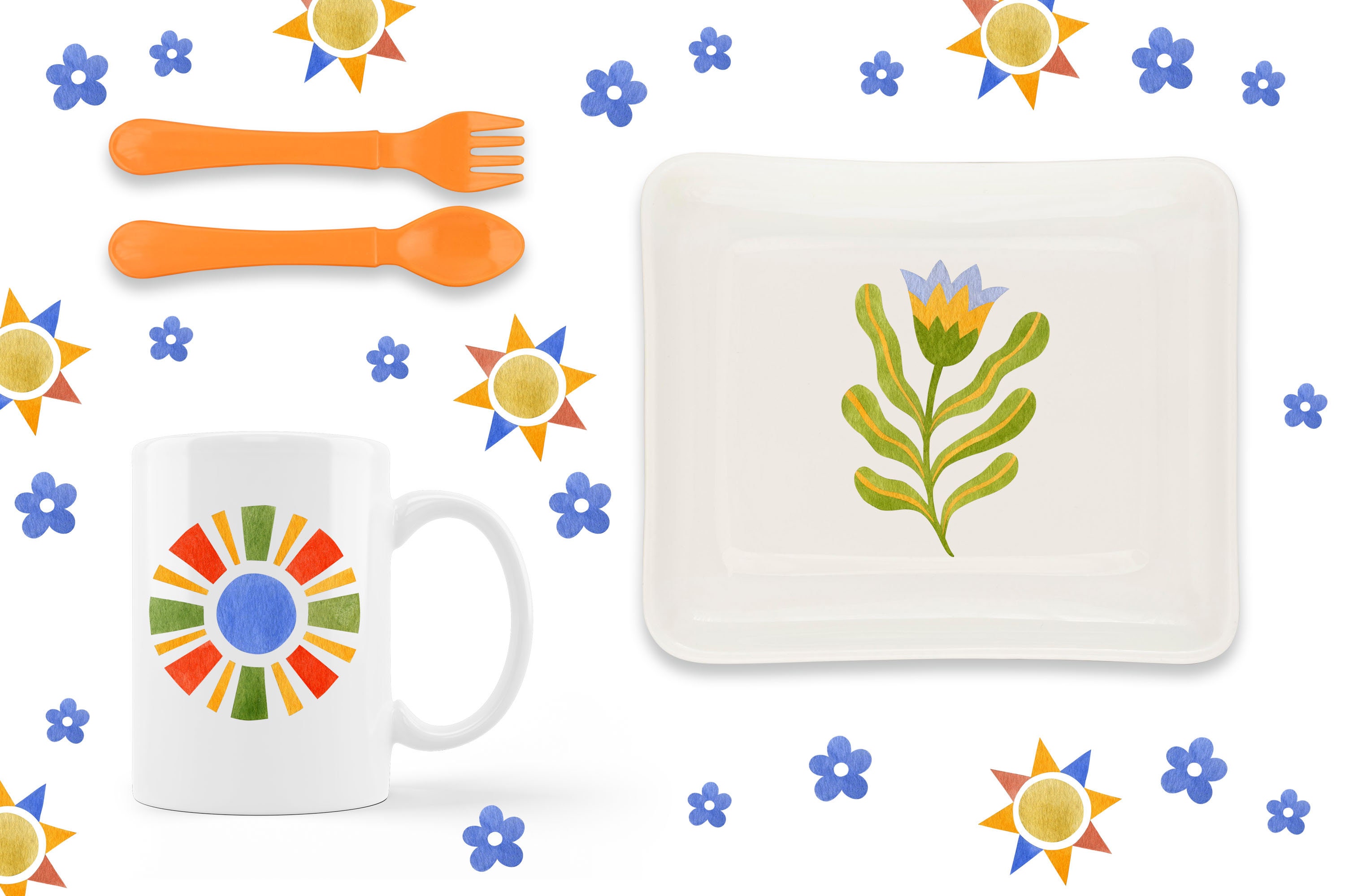 Watercolor Sun Clipart Hand Painted Digital Sun Clip Art - Etsy