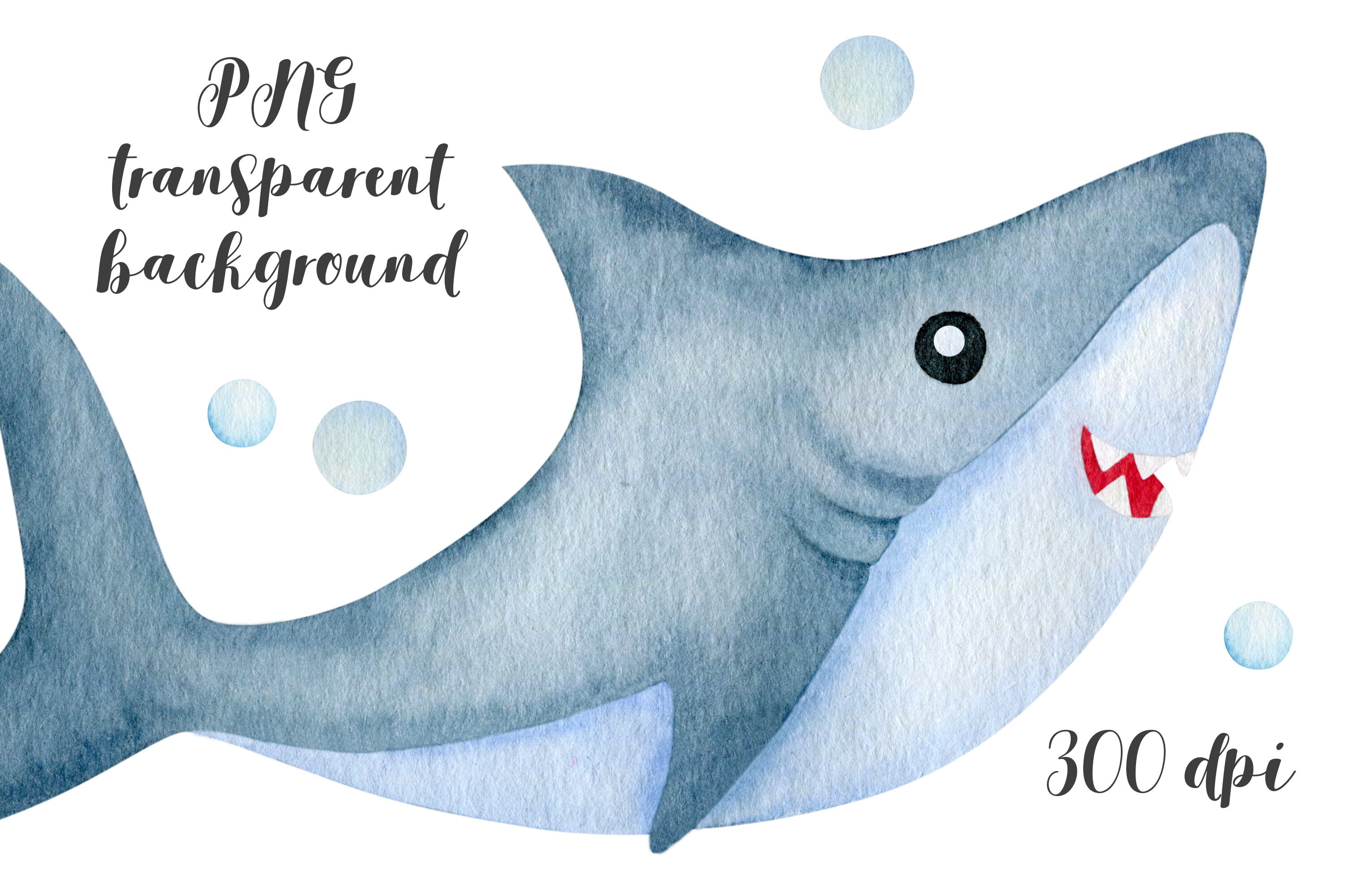 Watercolor Shark Clipart Ocean Life Sea Animals Instant - Etsy