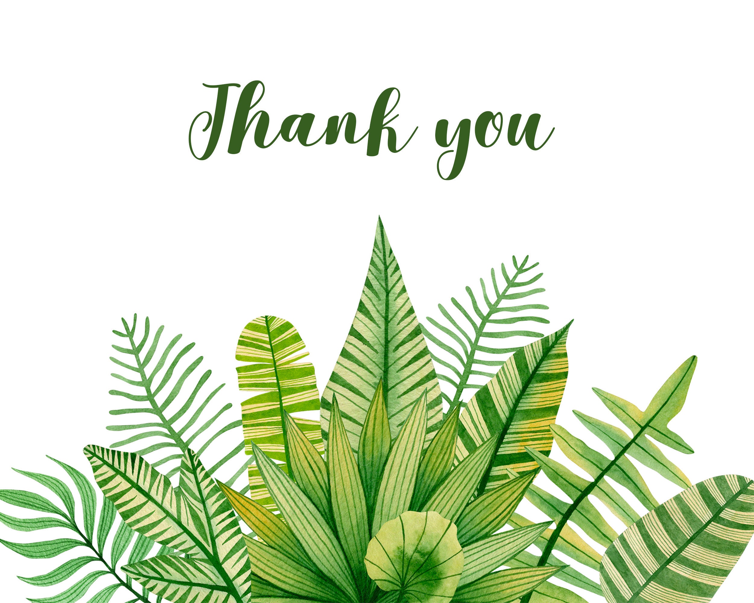 Watercolor Tropical Leaves Clipart Tropical Elements Set | Etsy