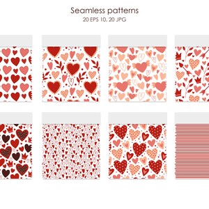 Valentines Day Digital Paper Pack, Seamless Heart Pattern, Valentine's ...