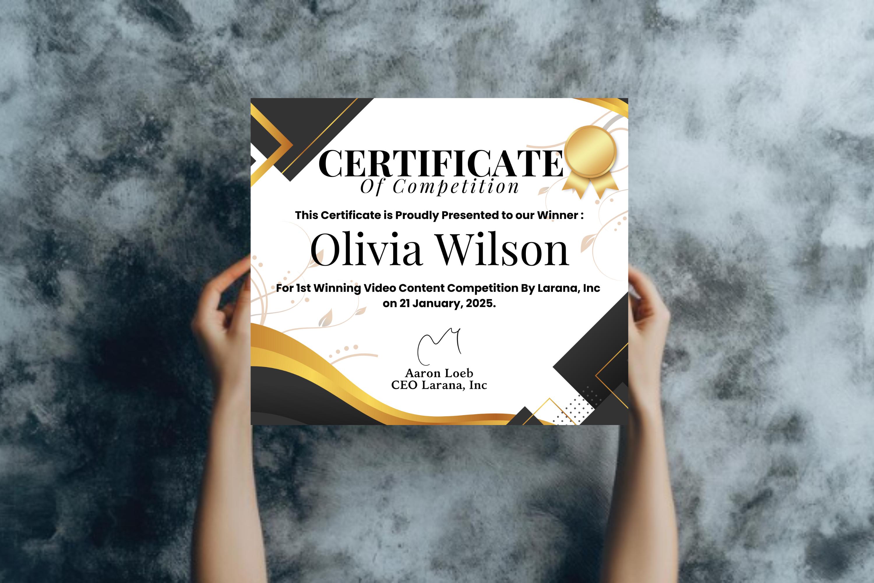 A4 Certificate of Competition, DIY Certificate, Editable Certificate ...