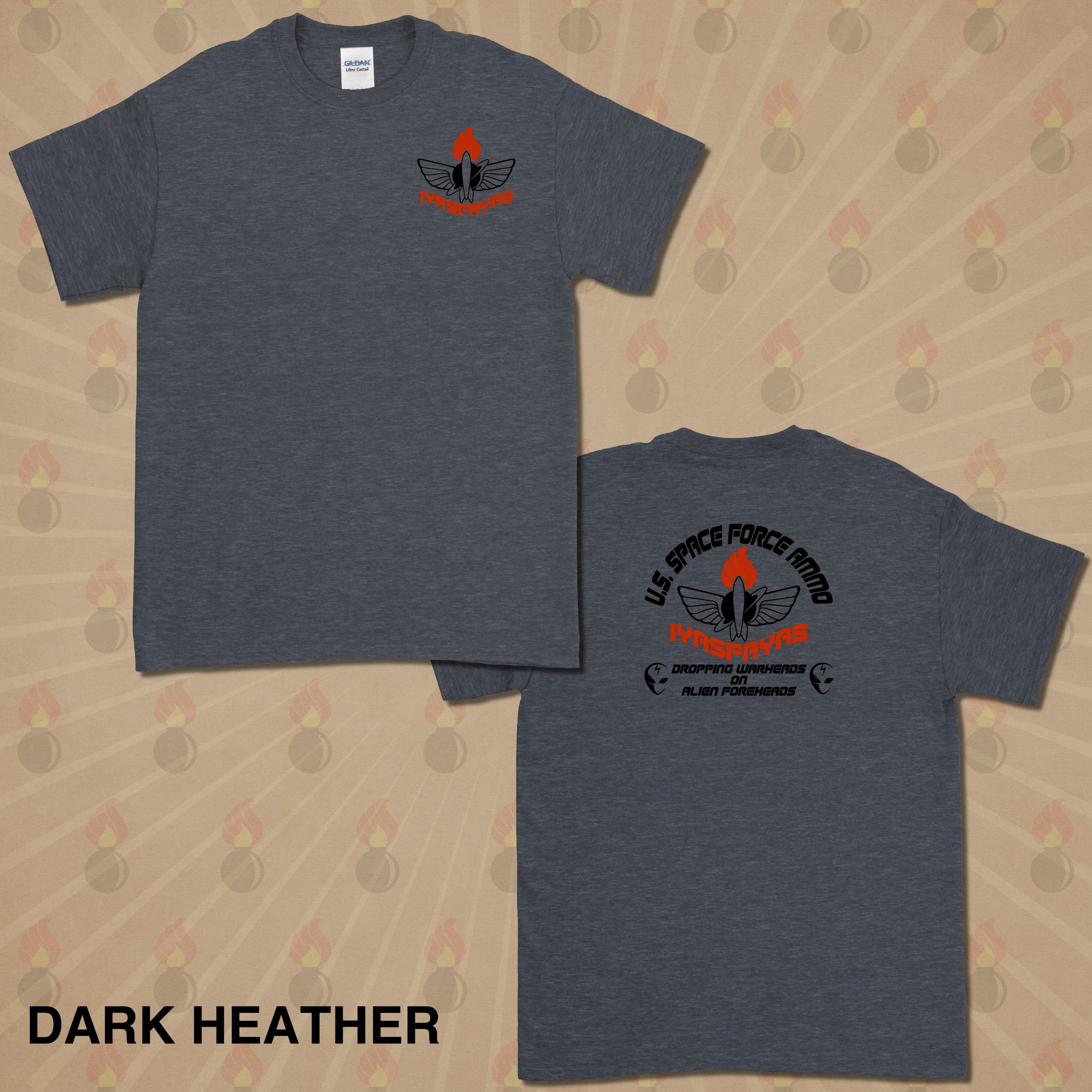 U.S. Space Force AMMO dropping Warheads on Alien Foreheads Short Sleeve ...