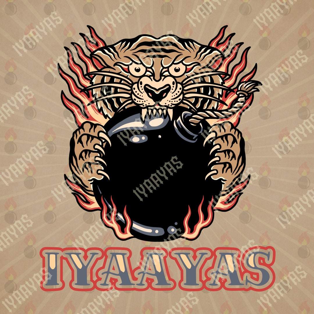 Tiger Bomb IYAAYAS Flash Art - Gildan Lightweight 50/50 Crewneck ...