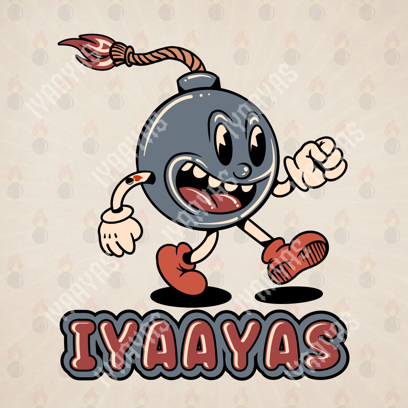 AMMO Happy Walking Bomb IYAAYAS Short Sleeve T-shirt Gildan 100% Cotton ...