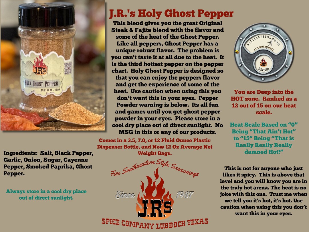 Spices - J.r.'s Holy Ghost Pepper - Etsy