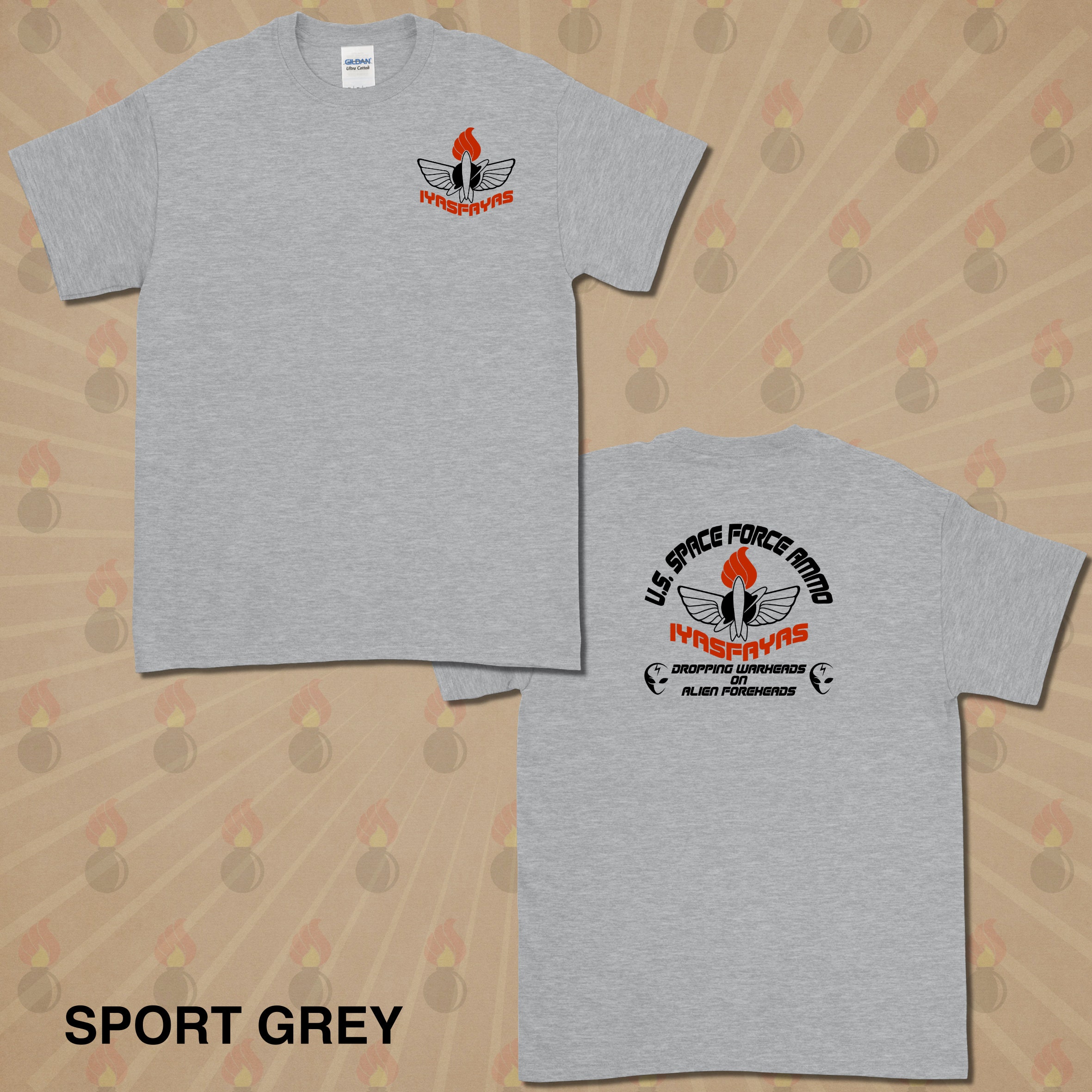 U.S. Space Force AMMO dropping Warheads on Alien Foreheads Short Sleeve ...