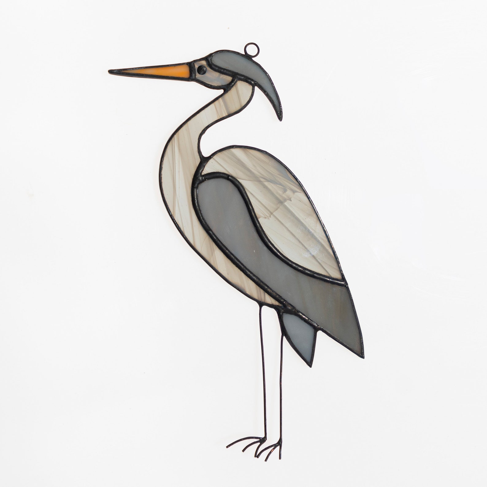 Gray Stork Stained Glass Suncatcher Glass Crane Window - Etsy