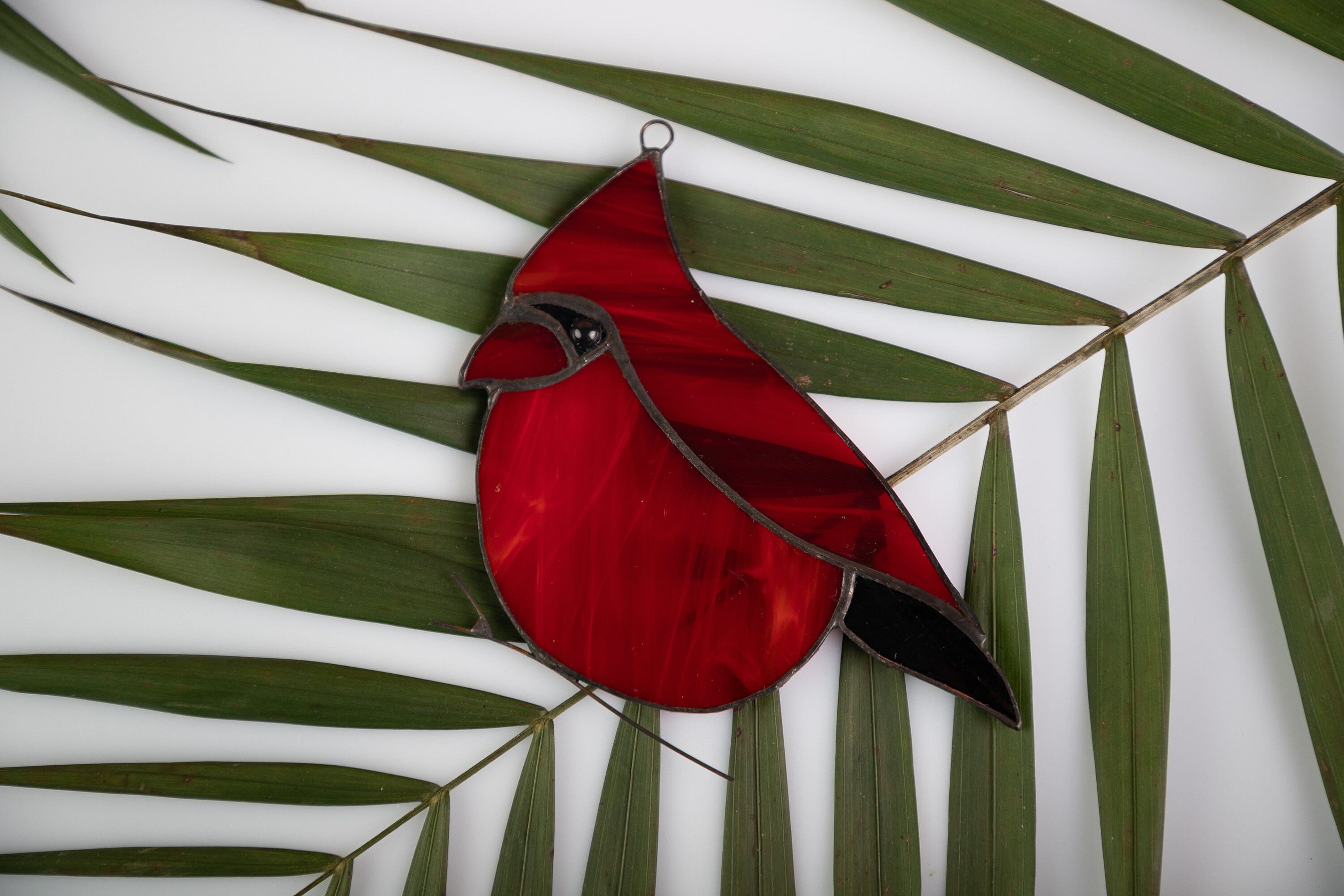 Red Cardinal Bird Suncatcher Glass Window Hanging Cute - Etsy