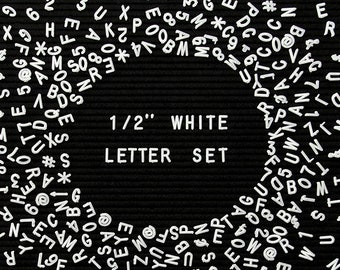 1-inch White Plastic Letter Set for Felt Letter Boards. Set of 348 ...