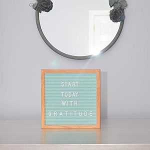 Light Seafoam Green Handmade Felt Letter Board Set With Wood Oak Frame ...