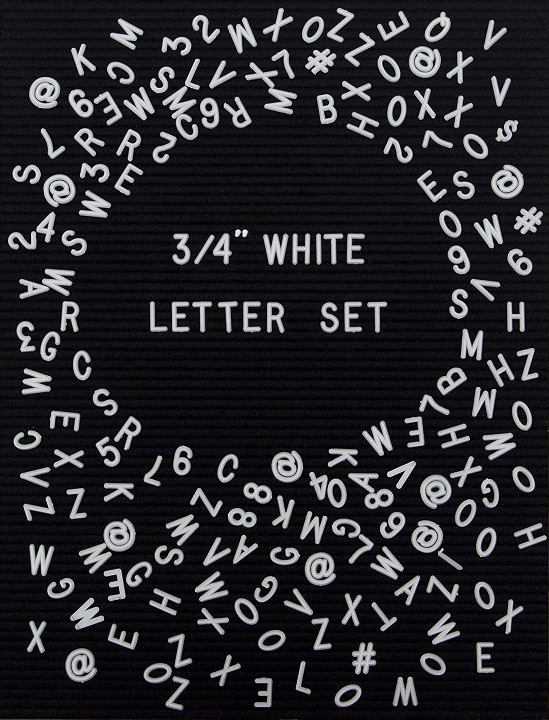 White Plastic Letter Set for Changeable Felt Letter Boards. 3/4 Inch ...