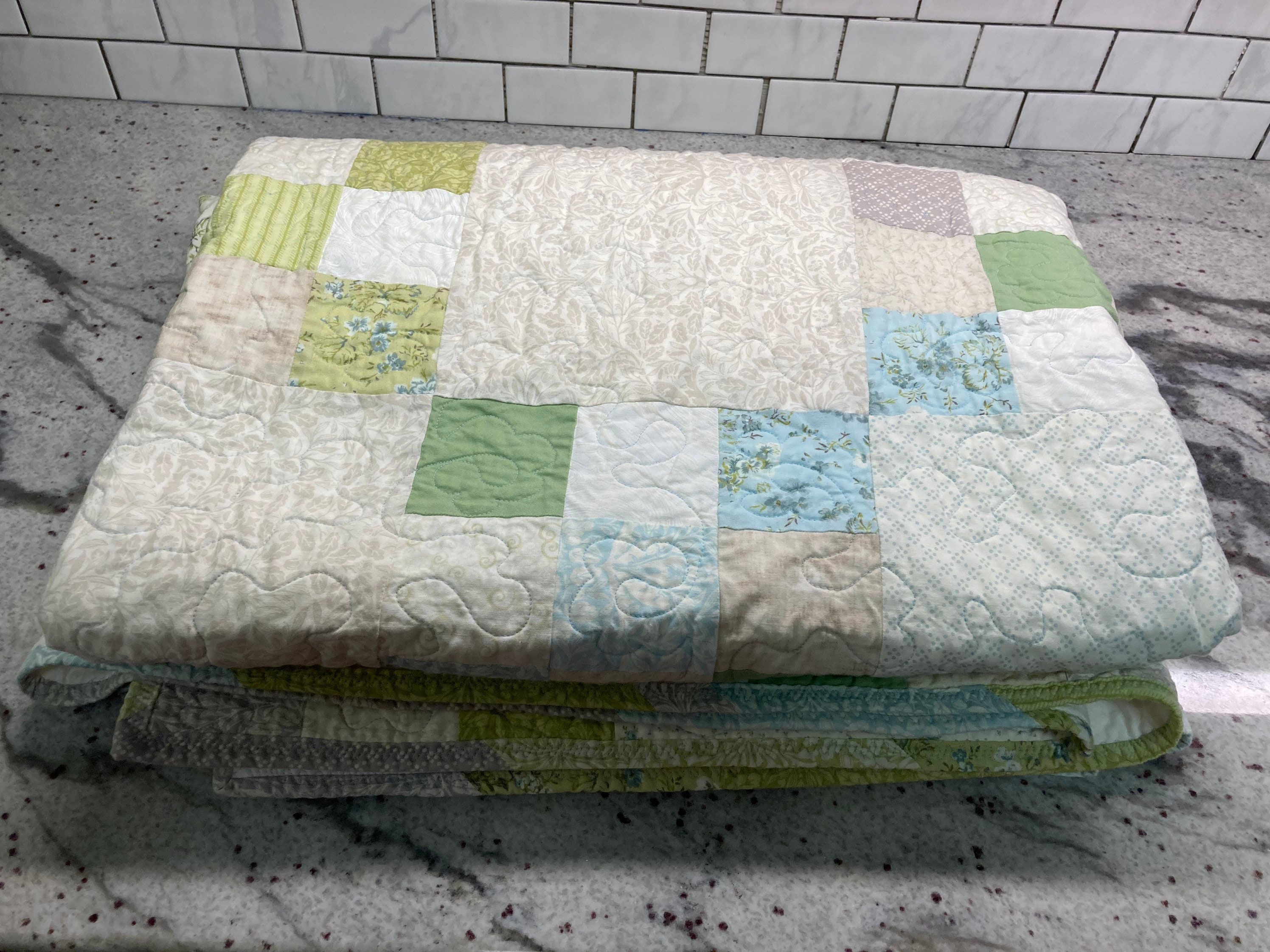 Irish Chain Quilt Nine Patch Patchwork Handmade Scrappy | Etsy