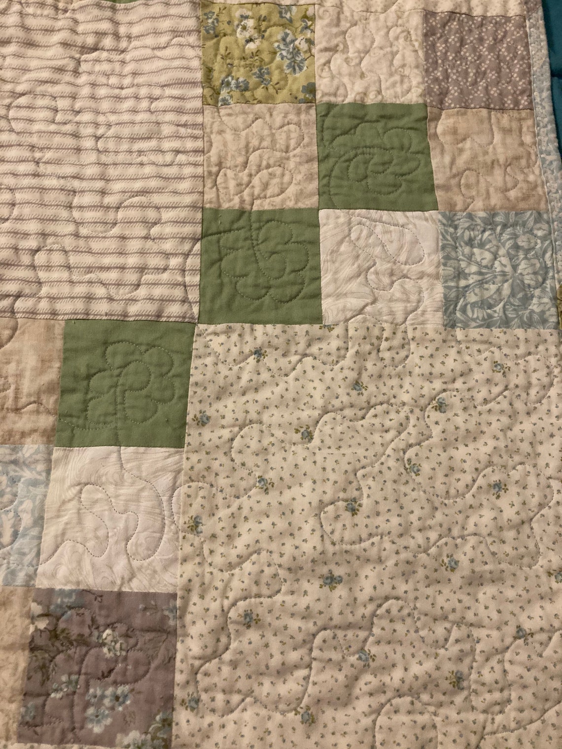 Irish Chain Quilt Nine Patch Patchwork Handmade Scrappy | Etsy