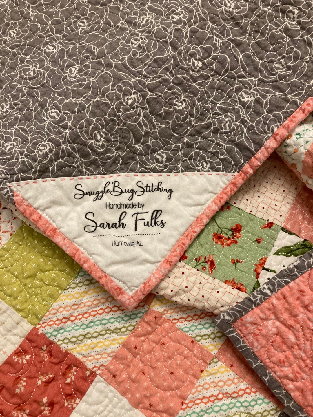 Handmade Checkerboard Cotton Quilt, Pink Patchwork, Ready to Ship - Etsy