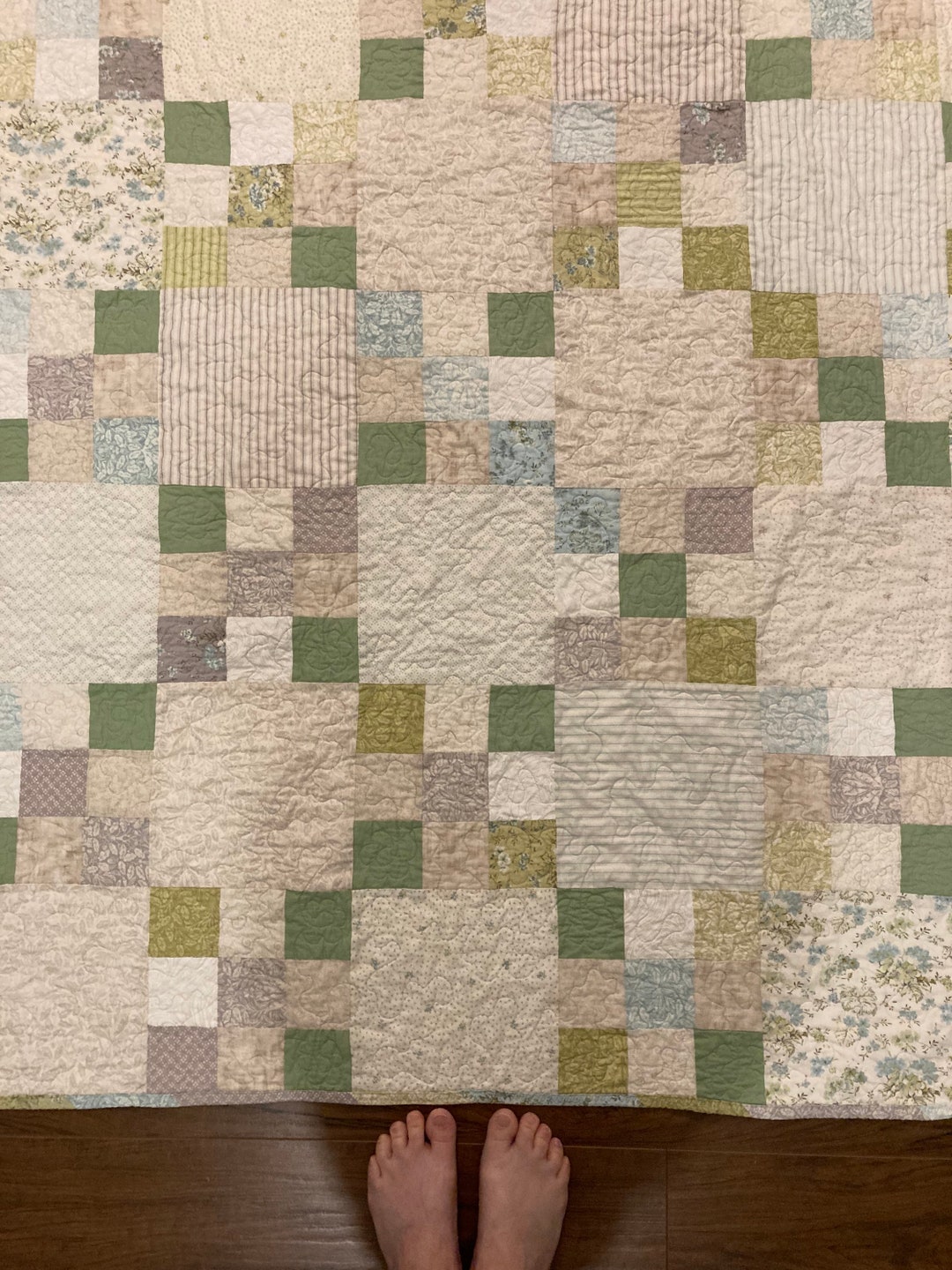 Irish Chain Quilt, Nine Patch, Patchwork, Handmade, Scrappy - Etsy