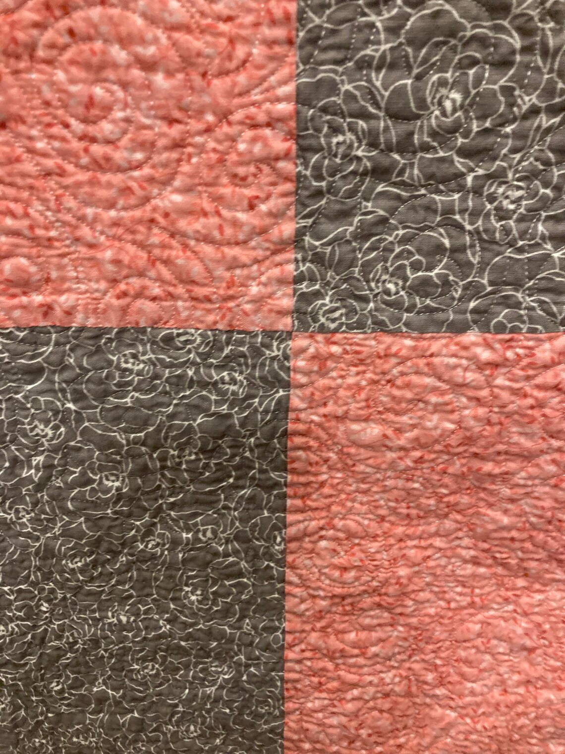 Handmade Quilt Ready to Ship Checkerboard Nine Patch Pink | Etsy