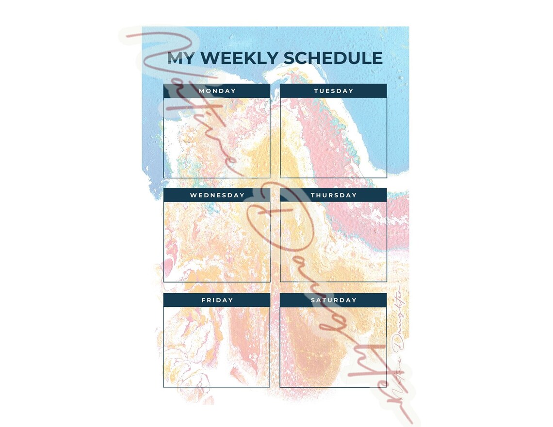Days of the Week Planner, Weekly Planner on A4, Printable Weekly ...