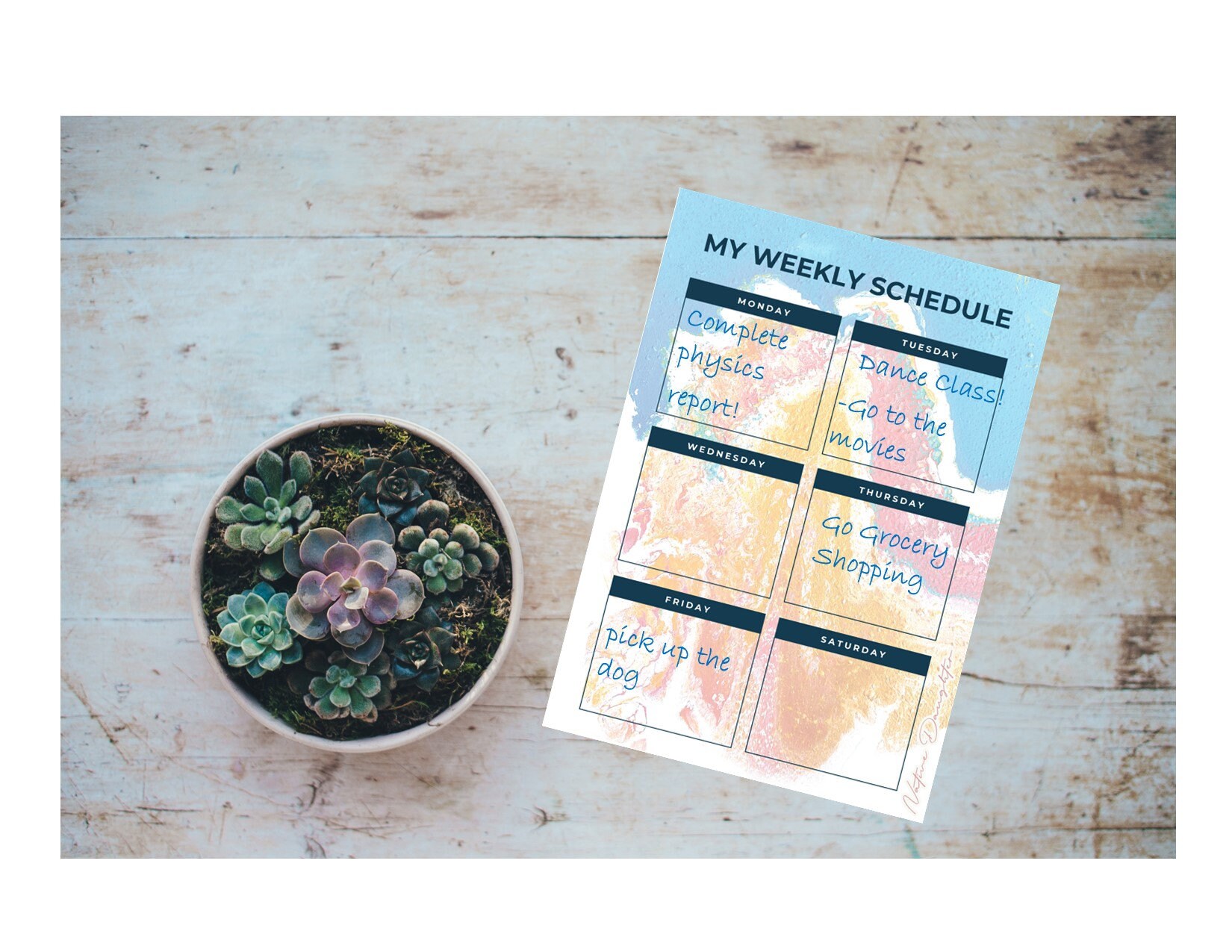 Days of the Week Planner, Weekly Planner on A4, Printable Weekly ...