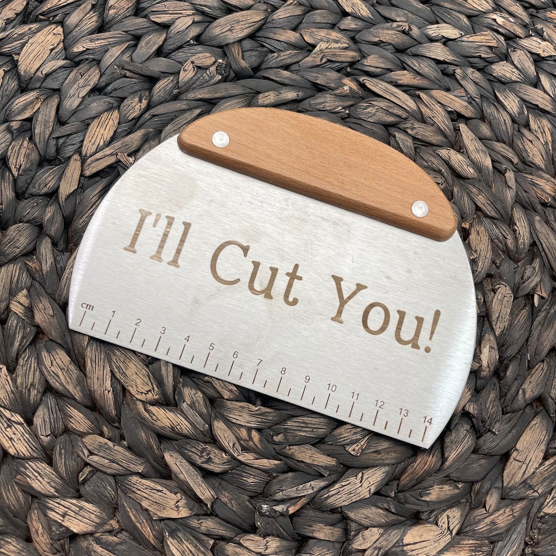 Personalized Engraved Rounded Stainless Steel Dough Cutter / Scraper ...
