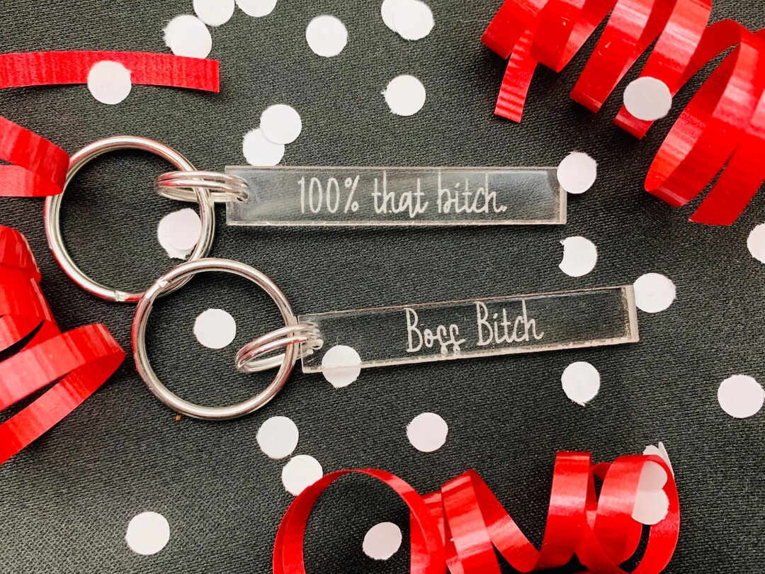 100% That Bitch Keychain, Boss Bitch Keychain - Etsy