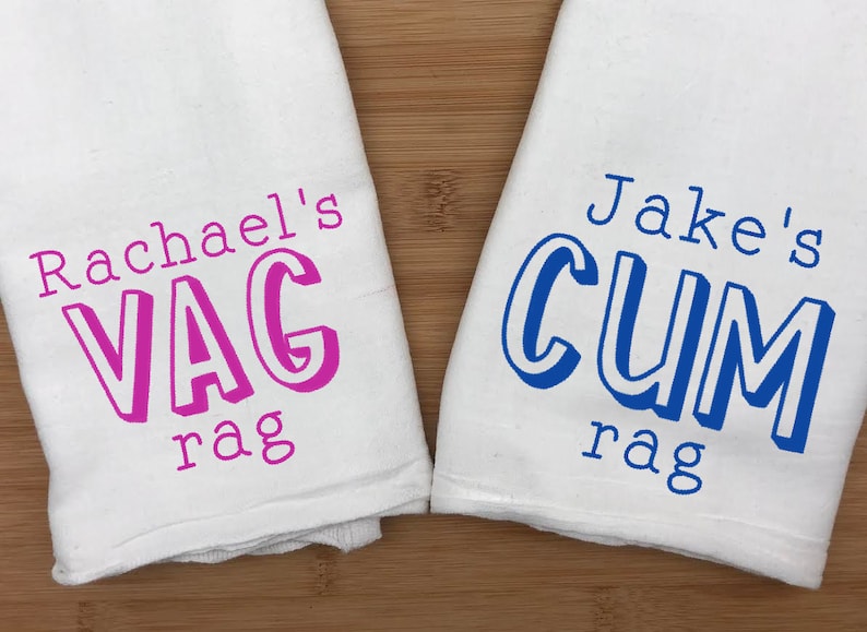 Personalized Name Vag Rag and Cum Rag Set -clean up Towel - Gag Gift ...