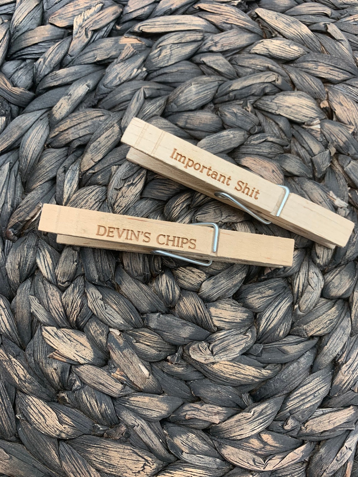 Engraved Clothes Pin - Personalized Clip - Engraved Clip - Chip Clip ...