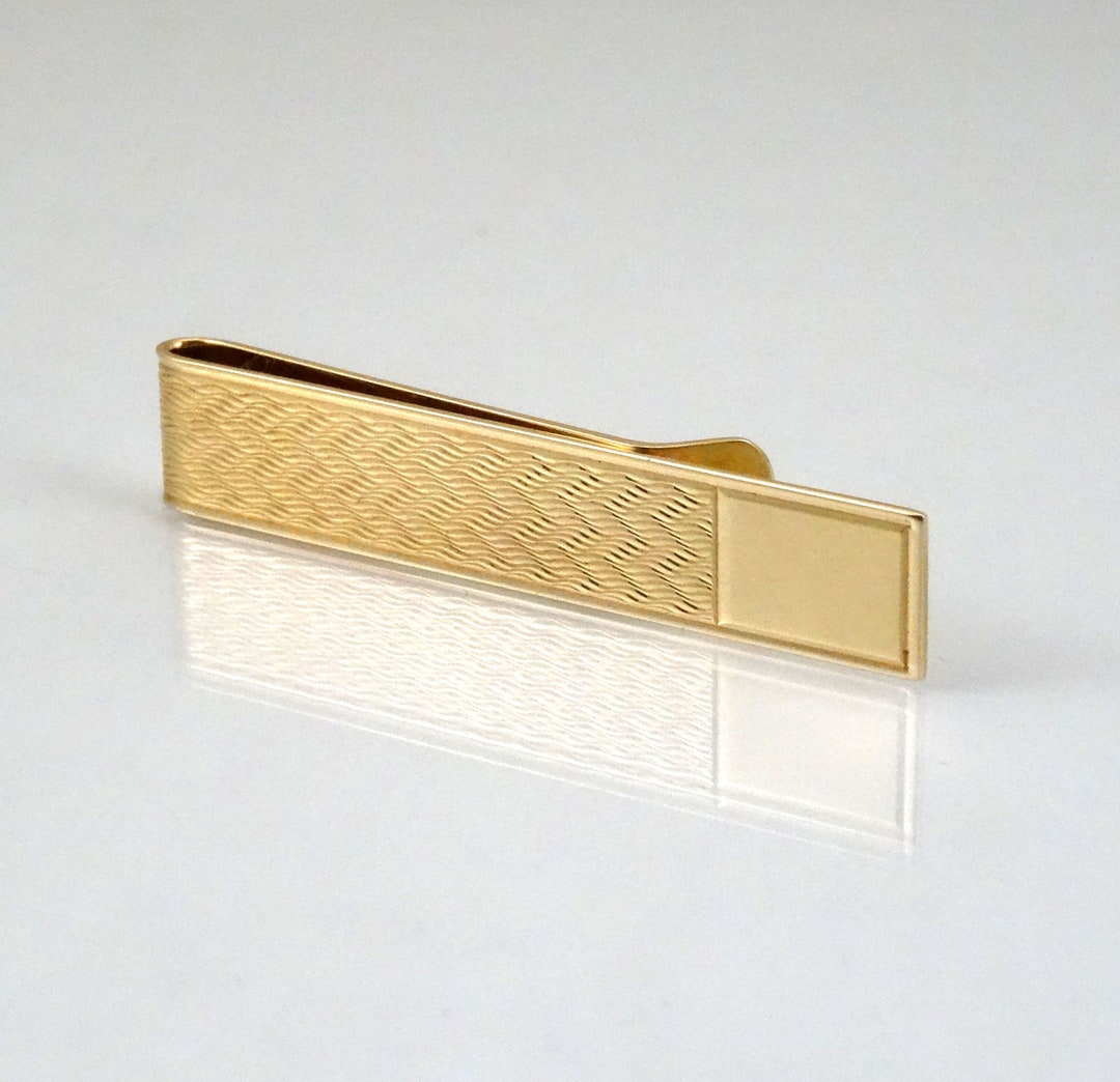 14K Tie Clip Bar Solid Yellow Gold M&N 7.5 Grams, J4 - Etsy