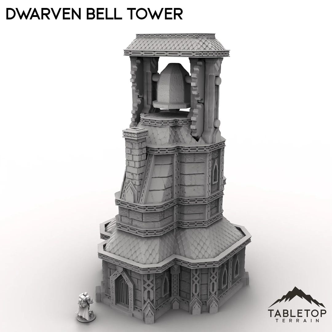 Dwarven Bell Tower - Tabletop Terrain Fantasy DND Miniature Roleplaying ...