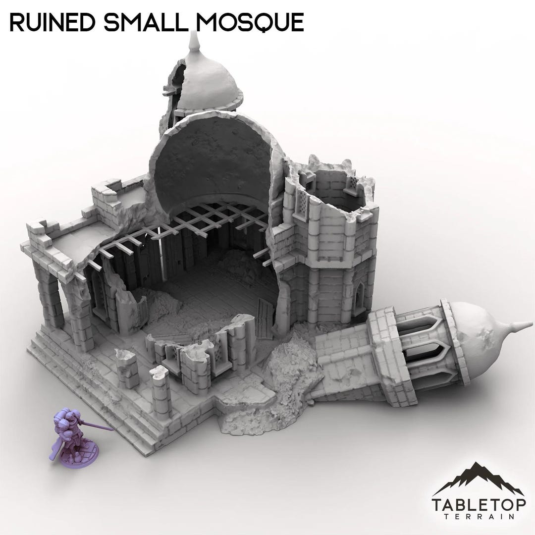 Ruined Small Mosque - Tabletop Terrain Fantasy DND Miniature ...