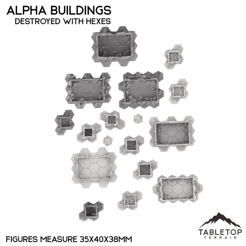 Mecha City Alpha Buildings - 6mm 8mm Mech Wargames Tabletop Terrain ...