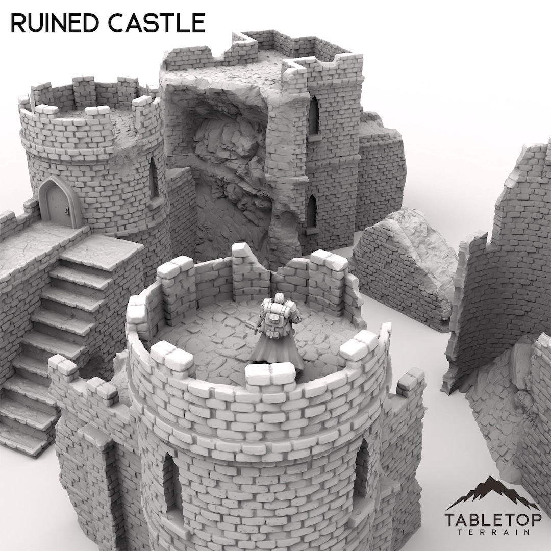 Ruined Castle - Tabletop Terrain Fantasy DND Miniature Roleplaying ...